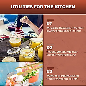 ANGIEHAIE 20 PCs Gold Cheese Spreader Knives Set, Butter Knife Spreaders for Cheese Board Accessories, Mini Cheese Knife Slicer with Serving Tongs Spoons and Fruit Forks Charcuterie Utensils - Gold