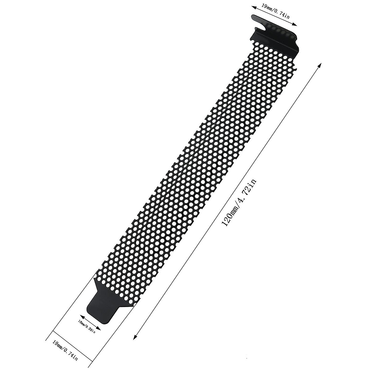 Mutai PCI Slot Cover 5PCS Black PCI Bracket Vented Slot Covers Hard Steel Dust Filter Blanking Plate with Screws for Computer Cases