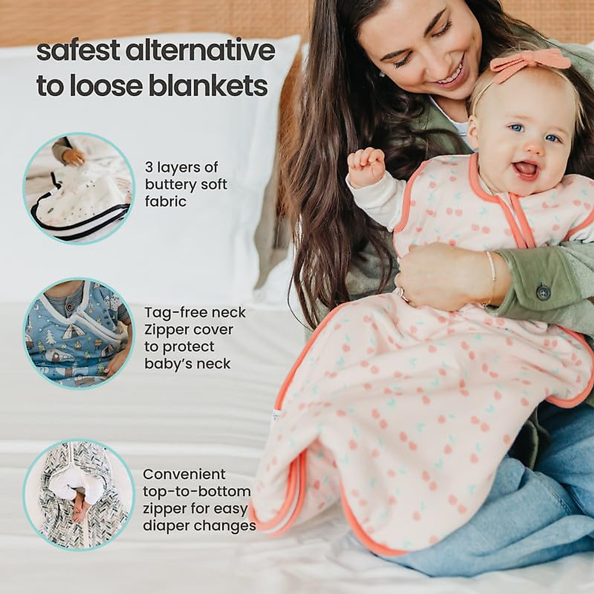 Copper Pearl Sleep Sack: Warm and Cozy Baby Bag in a Variety of Trendy Designs, Safe Alternative to Blankets, Sleeveless Baby Sleep Sack Swaddle Sizes Newborn to 24 Months - Atwood