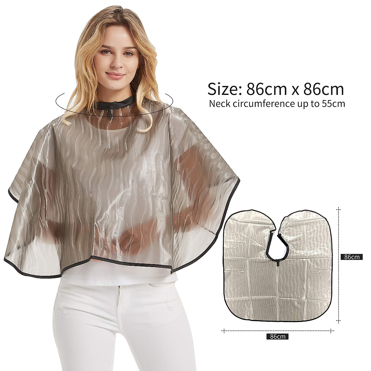 Short Makeup Comb Out Cape Bib, Salon Hair Dye, Shampoo, Chemical Capes Waterproof