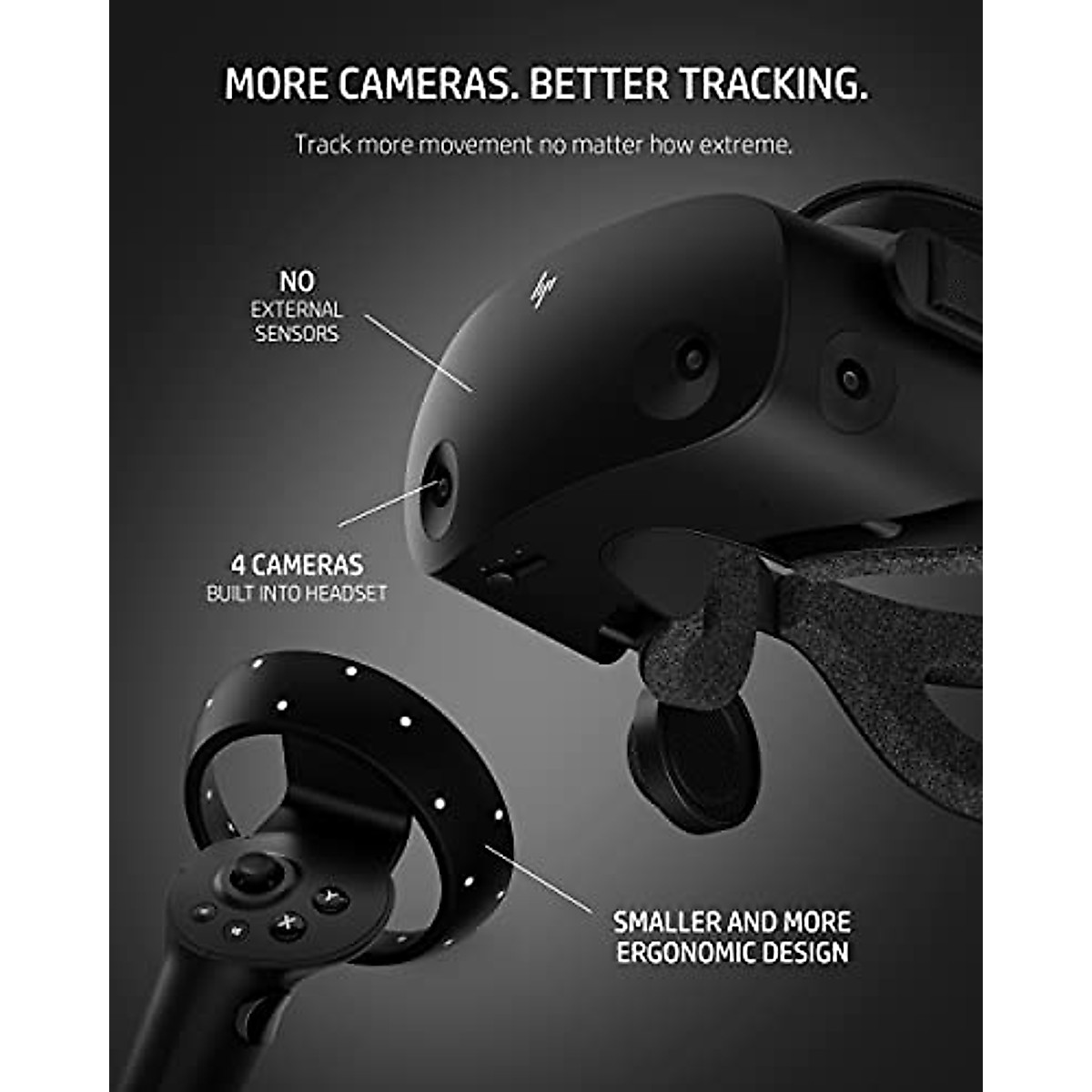 HP Reverb G2 VR Headset with Controller, Adjustable Lenses & Speakers from Valve, 2160 x 2160 LCD Panels, for Gaming, Ergonomic Design, 4 Cameras, Compatible with SteamVR & Windows Mixed Reality