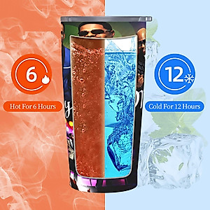 ONIAWO Boyz Musics II Men Stainless Steel Insulated Tumbler 20oz with lid Travel Mug with Straw for Cold Hot