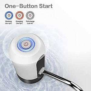 2020 Water Bottle Pump, USB Charging Automatic Drinking Water Pump for Universal 2-5 Gallon Jugs, Portable Electric Water Dispenser for Home Kitchen Office Camping
