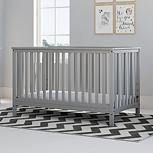 Storkcraft Hillcrest 4-in-1 Convertible Crib (Black) - Converts to Daybed, Toddler Bed, and Full-Size Bed, Fits Standard Full-Size Crib Mattress, Adjustable Mattress Support Base