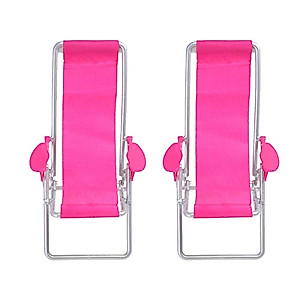 STOBOK 2PCS Mini Dolls House Miniature Folding Beach Chairs Plastic Beach Lounge Chairs Dollhouse Furniture Accessories