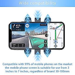 RELMAY Phone Mount for Car, Rear View Mirror Phone Holder, Multifunctional 360 ° Rotatable and Retractable Phone Holder, Rearview Mirror Phone Holder for Car Compatible with All Cell Phones
