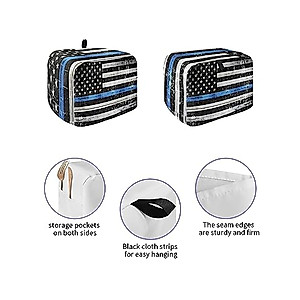 Toaster Cover, 4 Slice Toaster Cover Rustic America National Flag Black Blue Line Kitchen Small Appliance Covers, Dust and Machine Washable Bread Maker Cover (12w X 11d X 8h)