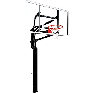 Goalsetter MVP 72" Glass In-Ground Height Adjustable Basketball Hoop System with Collegiate Breakaway Rim