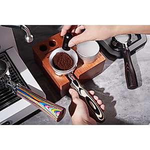 IKAPE Coffee Products, 51mm Bottomless Naked Portafilter Compatible with 51mm Delonghi EC0680, EC0685, SMEG & EUPA Coffee Machines (Included 14g Capacity Filter Basket)