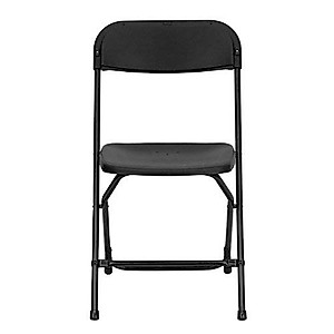 Ontario Furniture: Stackable Black Metal Folding Chair, 800-Pound Weight Capacity, Premium Steel Frame with Plastic Seat and Back