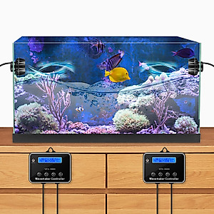 JEREPET 3400GPH Aquarium Wave Maker DC 24V Powerhead with Magnetic Mounting Wavemaker with Controller and LED Display Circulation Pump for 40-180 Gallon Tank (3400GPH) Black