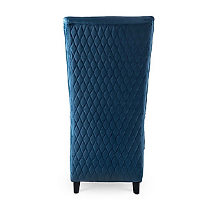 Pvillez Dining Chair w/Super High Wing-Back,Velvet/Leather Sofa Side Chair w/Diamond Lattice Design Accent Upholstered Chair for Living Room,Bedroom,Kitchen Chair w/Arms Vanity Chair w/Low Arms