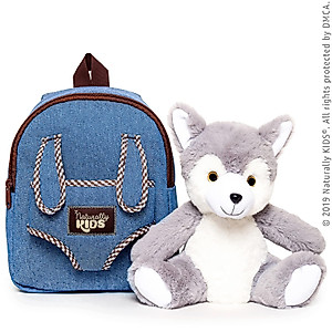 Wolf Backpack, Wolf Toys for Girls Boys, Wolf Stuffed Animal, Husky Toy for Kids