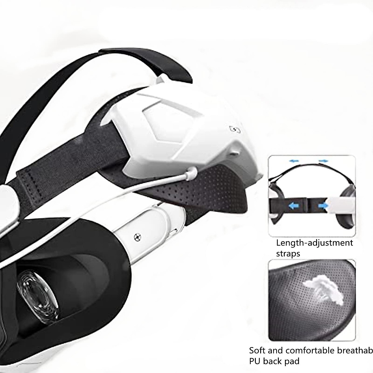 Meta Elite Strap with Battery,Power Bank for Accessories,5000mAh Extend 3hrs Playtime,Fast Charging VR Power,Adjustable Head Strap for Enhanced Support and Comfort in VR