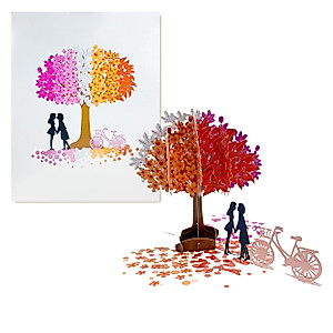 MeeSunnie Pride Month Card, 3D Pop Up Greeting Card, Lesbian LGBTQIA Card for Girl, Women, Mom, Wife, Couple, Bride on Valentine, Anniversary, Birthday, Engagement, Wedding with Envelope (Lesbian)