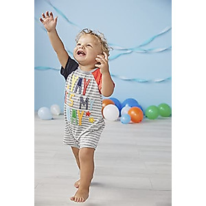 Mud Pie baby boys Mud Pie First Birthday It's My Day Shortall, 12-18 Months Shorts Set, Multi, Months US