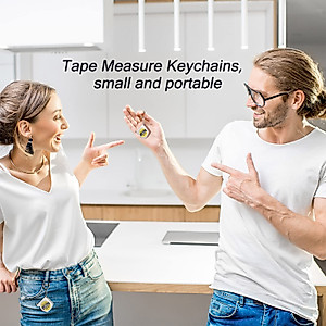 20 Pieces Tape Measure Keychains Functional Mini Retractable Measuring Tape Keychains with Slide Lock for Birthday Party Favors and Daily Use, 1 m/ 3 ft (20)