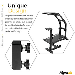 Marada Pro Racing Wheel Simulator Stand Support with V2 Stand Up Support for G29, G27 and G25 Racing Wheel Stand without Wheel, Shifter and Pedals