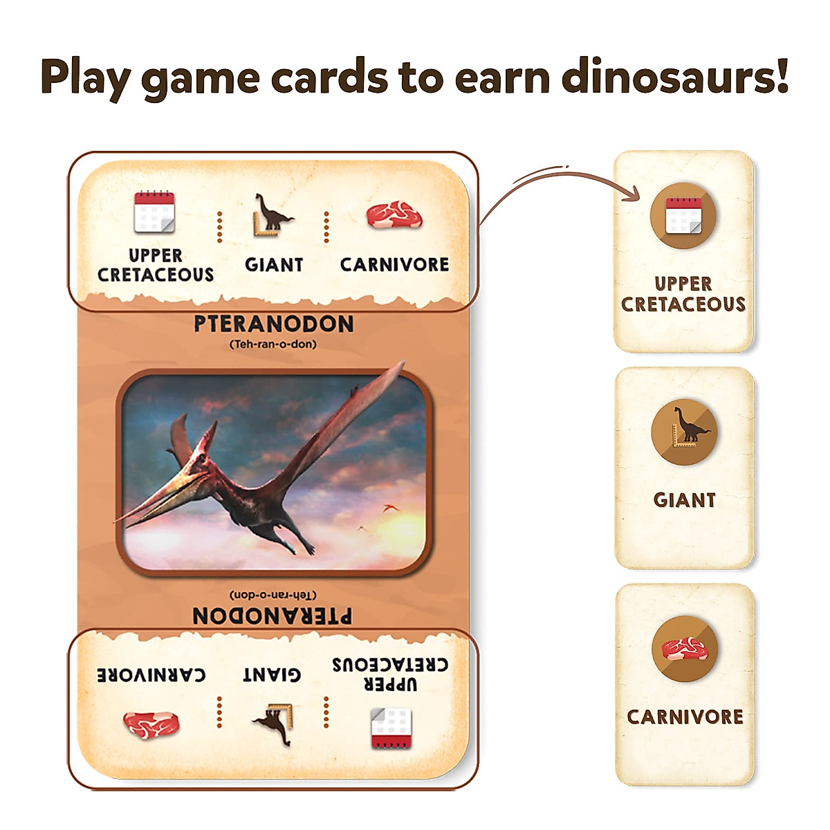 Skillmatics Card Game - Dino Trio, A Smart Swapping Dinosaur Themed Strategy Game for Kids, Teens & Adults