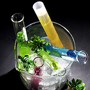 ULAB 50pcs Plastic Test Tubes with Caps, Dia16x125mm PartyTubes Shot Glasses, Multiple Colored Tubes with Transparent Lid, UTT1021