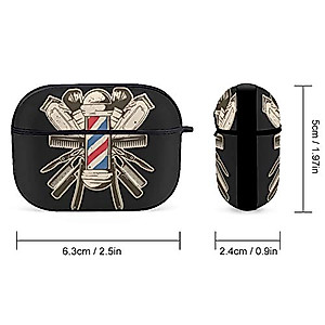 Barber Accessories Hairdresser Beard Hairstyle Airpods Case Cover for Apple AirPods Pro Cute Airpod Case for Boys Girls Silicone Protective Skin Airpods Accessories with Keychain