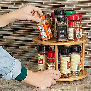 Home Basics 2 Tier Bamboo Lazy Susan