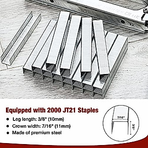 Arrow JT27 Light Duty Staple Gun Kit, Thin Wire Stapler with 2000 Pieces JT21 3/8" Staples, Lightweight Chromed-Steel Housing