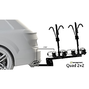 Swagman QUAD 2+2 Hitch Mount Bike Rack, Black