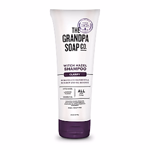 The Grandpa Soap Company Clarifying Witch Hazel Shampoo - Removes Buildup, With Witch Hazel & Lavender Flower, For All Hair Types, Vegan, Sulfates and Parabens Free, 8 Fl Oz