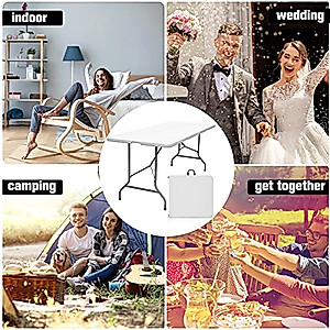 Byliable Folding Table 6ft Portable Heavy Duty Plastic Fold-in-Half Utility Foldable Table Plastic Dining Table Indoor Outdoor for Camping, Picnic and Party, White