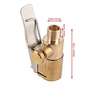 Tire Inflator Chuck, Brass Air Chuck Open,Tire Inflator Chuck Tyre Quick Inflation Clip Clamp Connector for Car Motorcycle with Valve