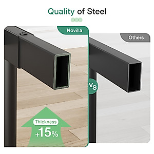 Novilla Queen Bed Frame with Headboard and Footboard, 14 Inch Metal Platform Bed Frame Queen Size, Large Storage Space, Heavy Duty Slats Support, Mattress Foundation No Box Spring Needed