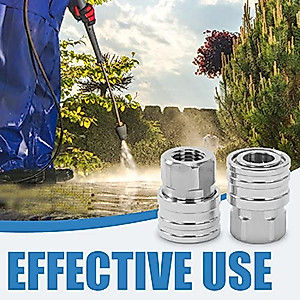 JOEJET 1/4" Pressure Washer Quick Connect Fittings-Stainless Steel Pressure Washer Adapter-1/4" Quick Disconnect Socket to 1/4" NPT Female Coupler-5000 PSI