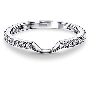 Kobelli 1/3ct.tw Diamond Notched Wedding Band 14k White Gold (62398 Series), 6.5