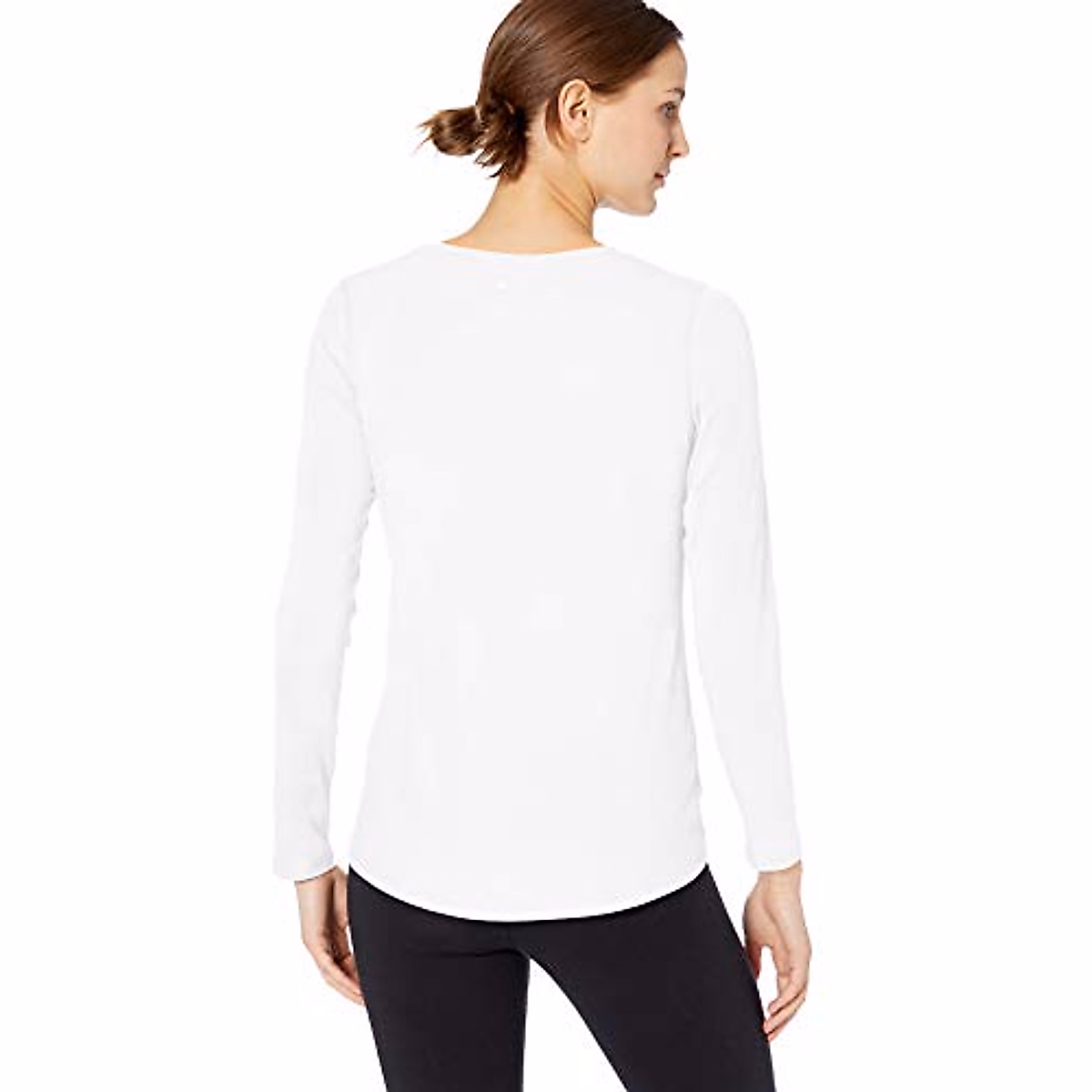 Amazon Essentials Women's Studio Relaxed-Fit Long-Sleeve Cross-Front T-Shirt, White, Medium
