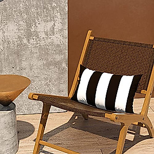 LVTXIII Outdoor/Indoor Lumbar Pillow Case Covers ONLY, 12” x 20” Patio Garden Decorative Lumbar Pillow Covers Pack of 2 for Outdoor Home Patio Furniture Use - Cabana Black