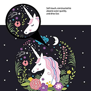 Amagical Unicorns are Real Pattern 16 Piece Bathroom Mat Set Shower Curtain Set Bath Mat Contour Mat Toilet Cover Fabric Shower Curtain with 12 Hooks Black (16)