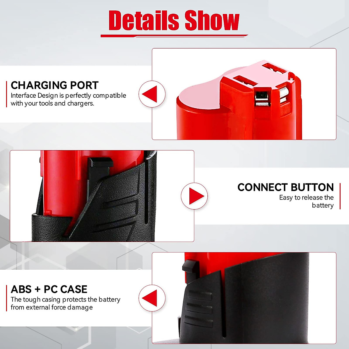 VINIDA 2Packs 12V 6.0Ah Lithium Replacement for Milwaukee M 12 Battery 48-11-2411 48-11-2420 48-11-2401 48-11-2402 48-11-2440 Compatible with Milwaukee Battery 12V Cordless Power Tools