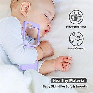 oakxco for Samsung Galaxy Z Flip 5 Phone Case Liquid Silicone, Cute Thin Slim Soft Rubber TPU Plain Smooth Gel Cover for Women Girl, Matte Solid Protective & Shockproof, Lilac Lavender Light Purple