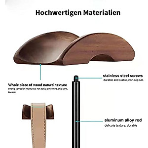 Headphone Stand Holder with Premium Walnut Wood Headrest,Headset Stand Hanger Hook for Desk with Solid Heavy Base for All Headphone Sizes