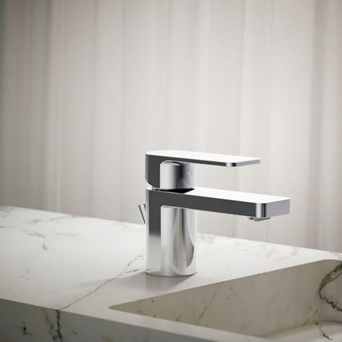 KOHLER K-24804-4-CP Parallel® Low Single-Handle Bathroom Sink Faucet, 1.2 gpm, Polished Chrome