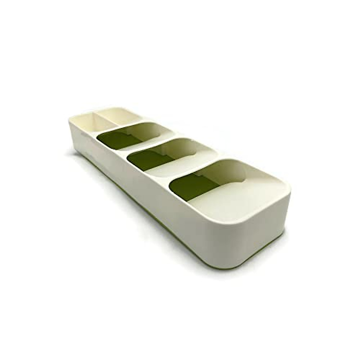 2022 Latest Kitchen Organizer Cutlery Storage Tray Knife Holder Drawer Storage for Spoons, Forks, Knives Tableware Organizer Knives Block Rack Set Cabinet Stand Multi-Purpose 15.5" (Cutlery White)