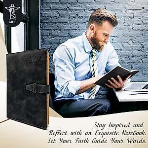 DEHITE Christian Gifts for Men - Religious Basket Inspirational Present - Insulated Tumbler - Notebook - Multitool Pocket Knife - Christmas Gift Birthday Box for Father