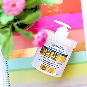 Advanced Clinicals Retinol Body Lotion Moisturizer Face & Body Cream & Crepey Skin Care Treatment, Anti Aging Retinol Cream Targets Appearance Of Wrinkles, Sagging Skin, & Sun Damaged Skin, 16 Oz