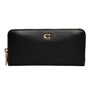 Coach Smooth Leather Slim Accordion Zip, Black