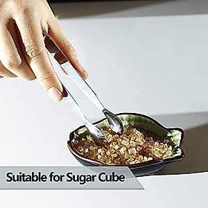Ice Tongs Sugar Cubes Tongs - Stainless Steel Mini Serving Tongs Appetizers Tongs Small Kitchen Tongs for Tea Party Coffee Bar (6 PCS)