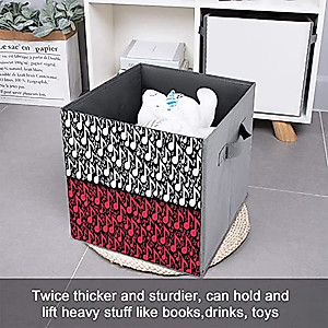 Musical Note Polish Flag Collapsible Storage Bins Basics Folding Fabric Storage Cubes Organizer Boxes with Handles