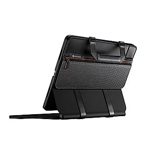 PITAKA iPad Pro 12.9 Sleeve Compatible with Magic Keyboard iPad Pro 12.9 Inch, Minimalist iPad Pro 12.9 Bag, Carbon Fiber, and PU Leather Made, Black