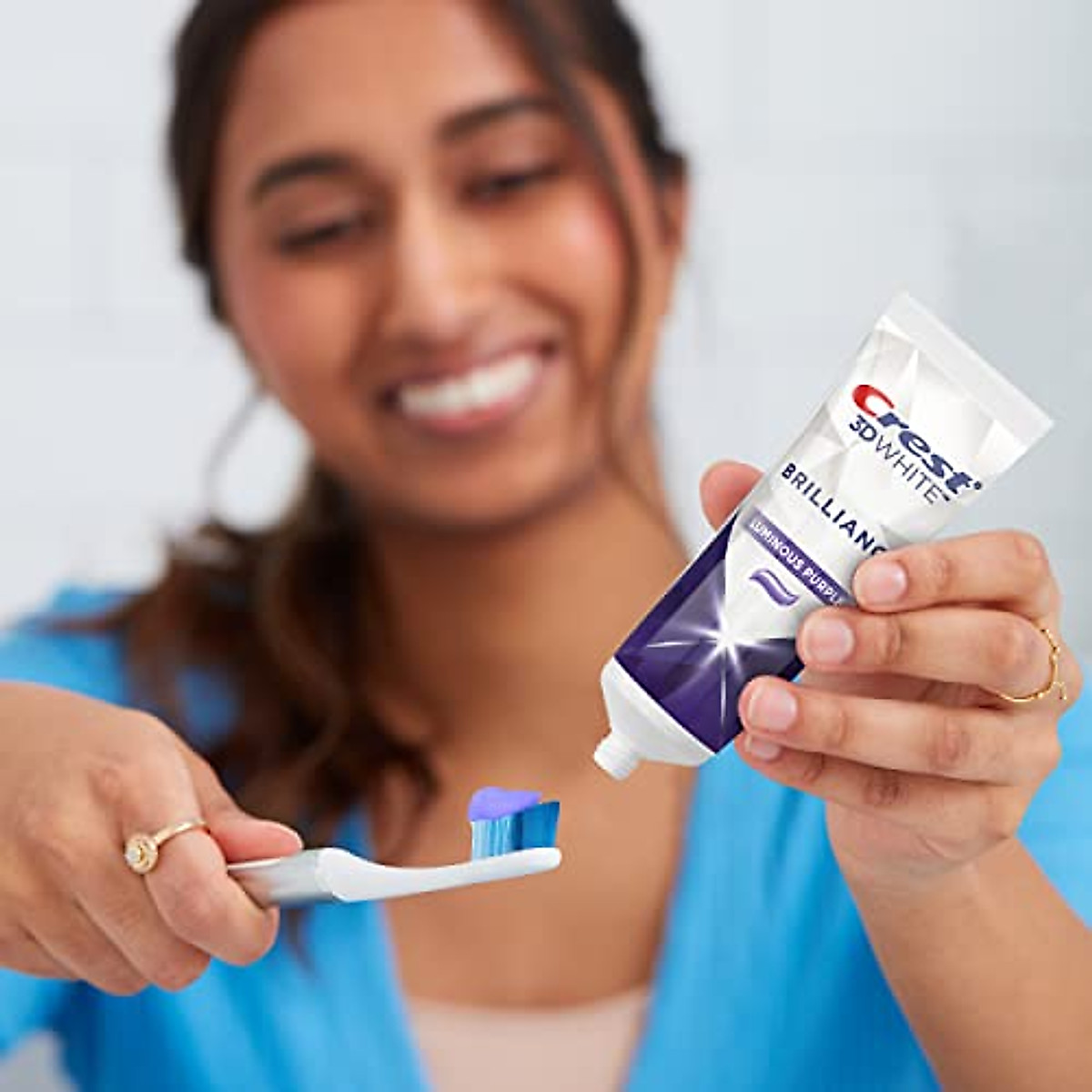 Crest 3D White Brilliance Teeth Whitening Toothpaste, Luminous Purple, 3.5 oz, Pack of 3