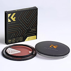 K&F Concept 62mm MC UV Protection Filter with 28 Multi-Layer Coatings HD/Hydrophobic/Scratch Resistant Ultra-Slim UV Filter for 62mm Camera Lens (Nano-X Series)